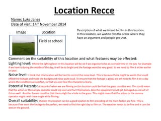 Location recce | PPTX | Video Production | Content Production
