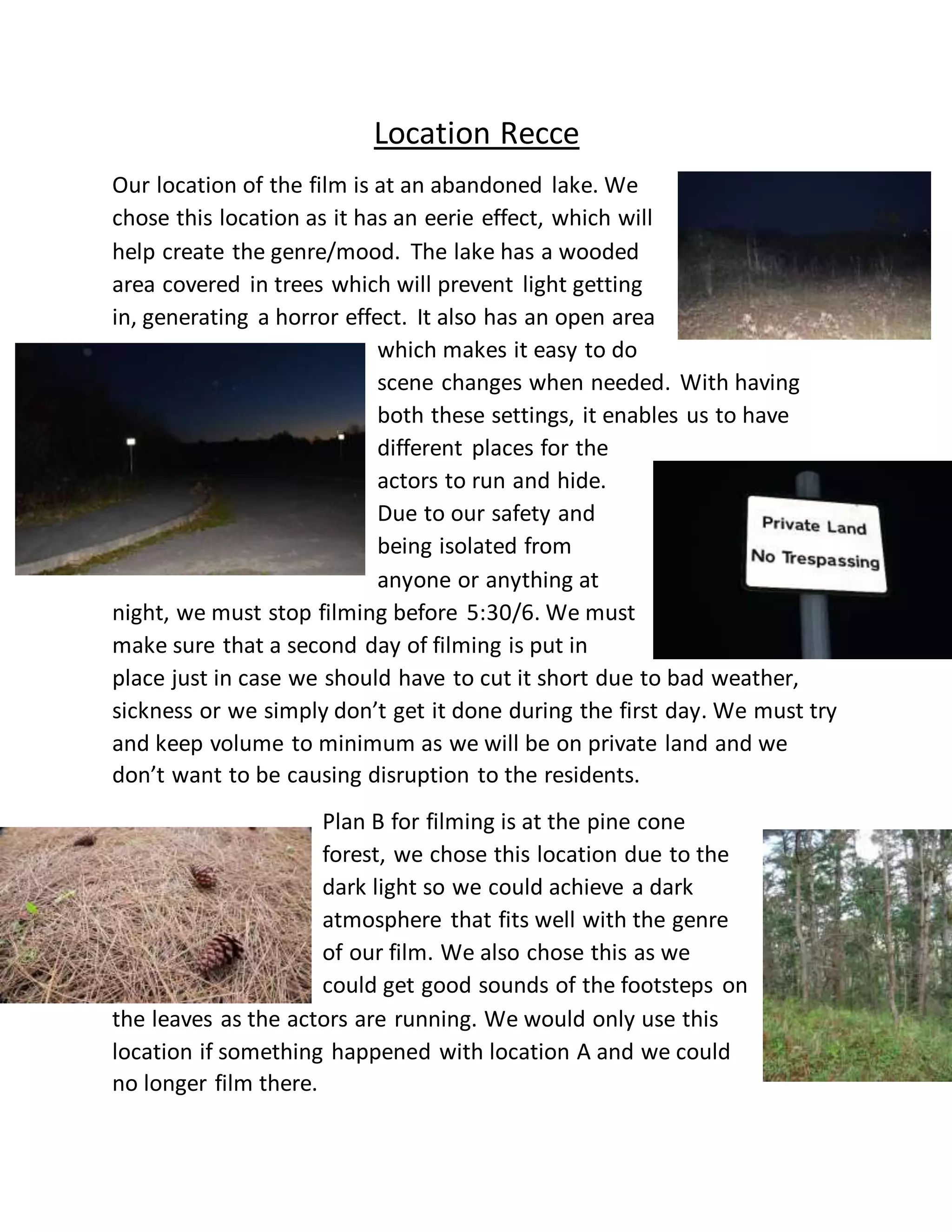 Location recce | DOCX