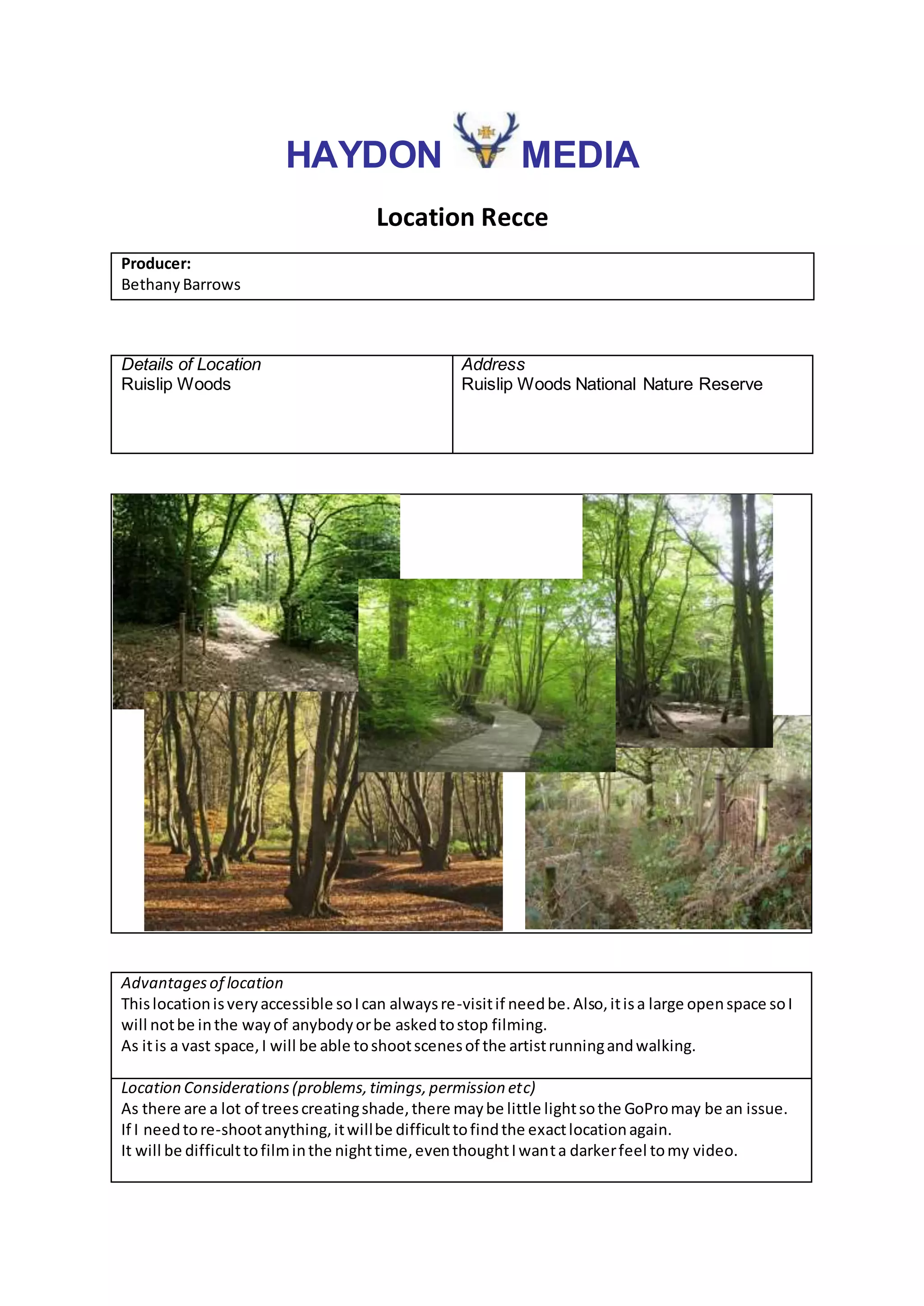 Location recce | DOCX