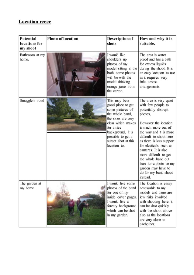 Location recce | PDF