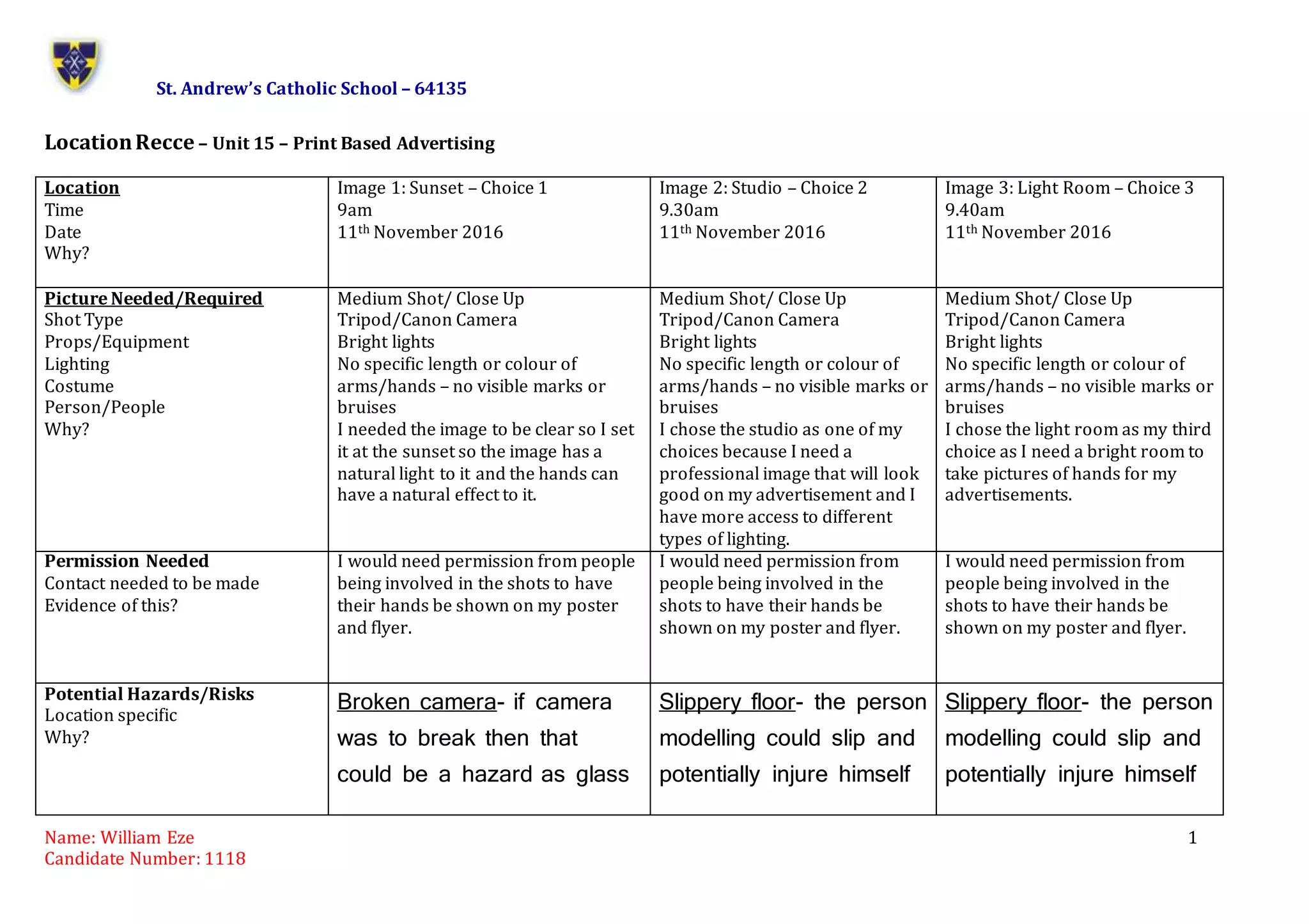Unit 15 - Location Recce | PPT