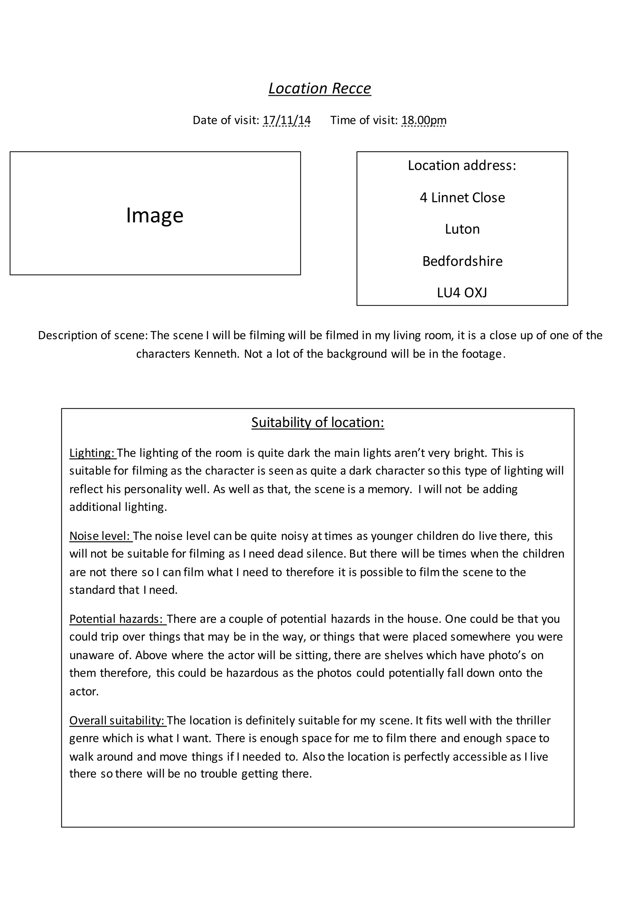 Location recce 1 | DOCX