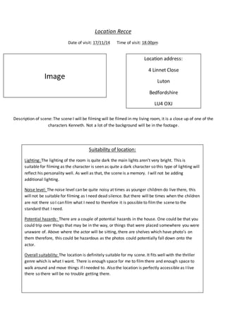 Location recce 1 | DOCX