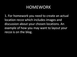 Location recce 2014 | PPT