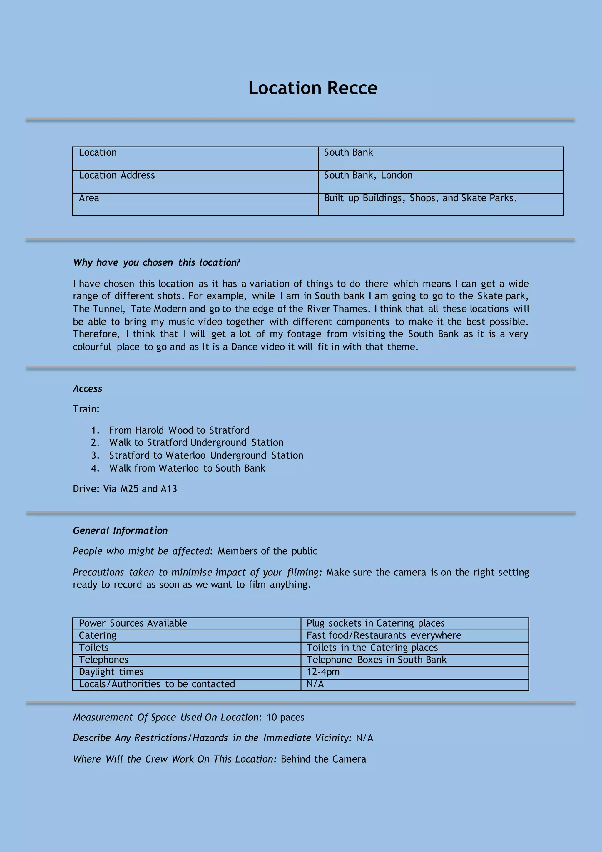 Coursework - Location Reece 3 | DOCX