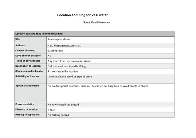 Location recce .docx