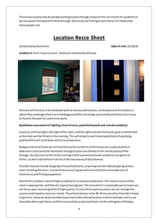 Location recce sheet | PDF