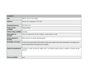 Location recce template | PPT