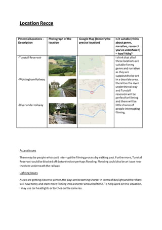 Location recce template 2014 | PDF