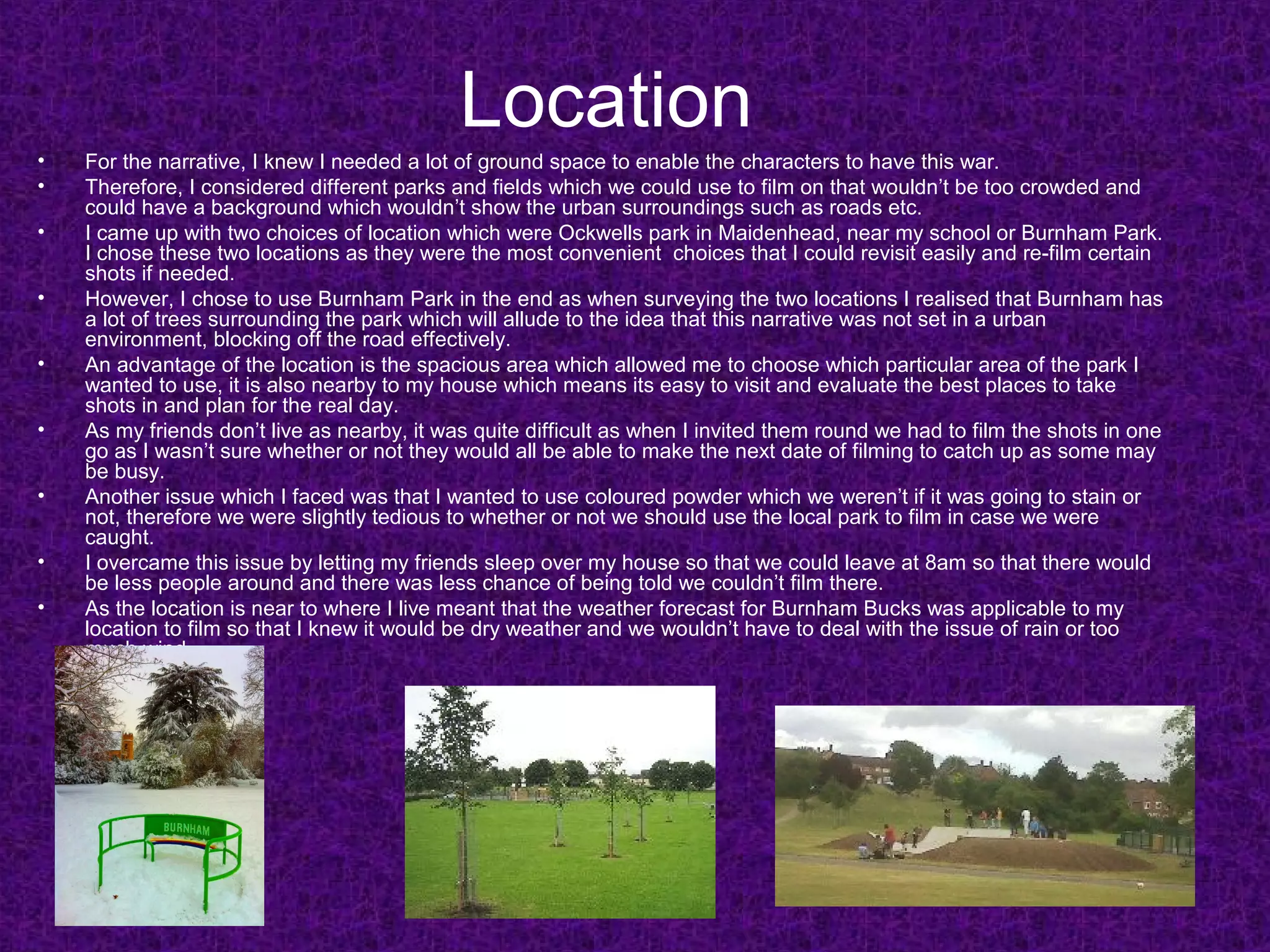 Location, risk assessment and casting | PPT