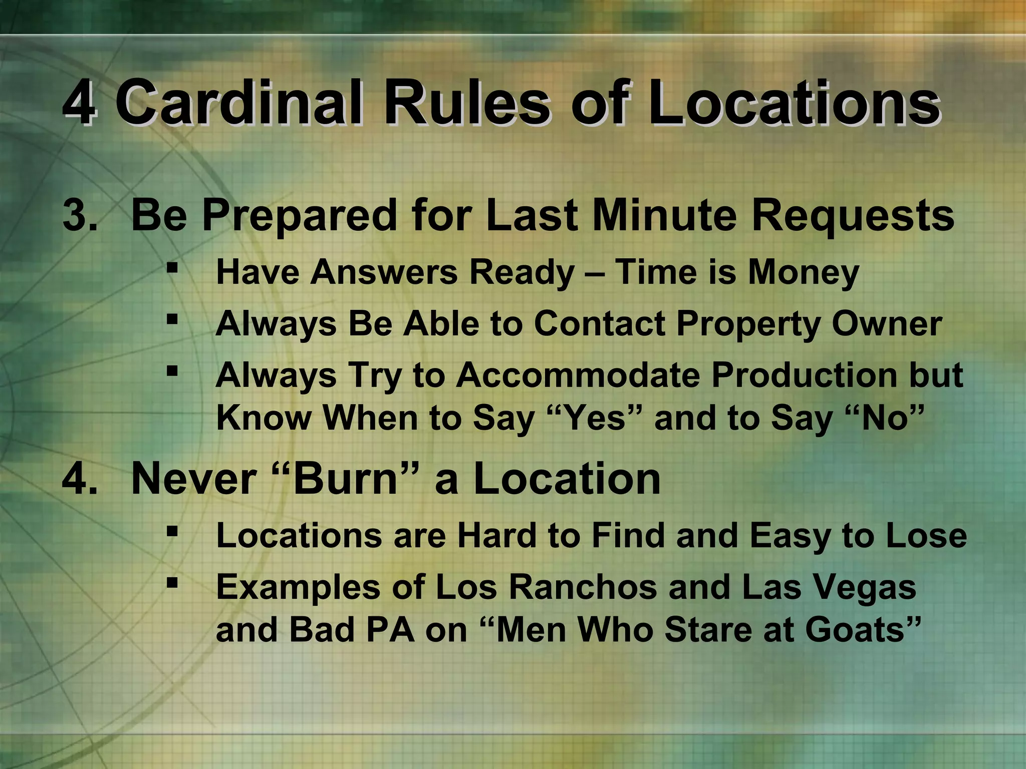 Locations Department in Film | PPT