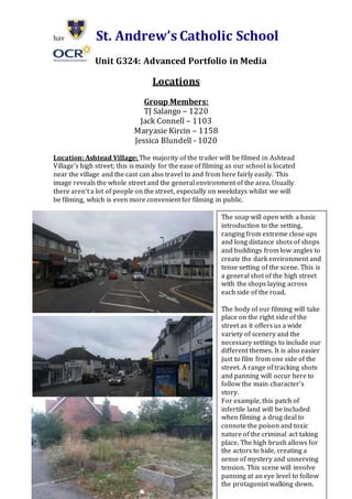 Locations - Hanging Hill Lane | DOCX