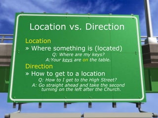 Locations and directions | PPT