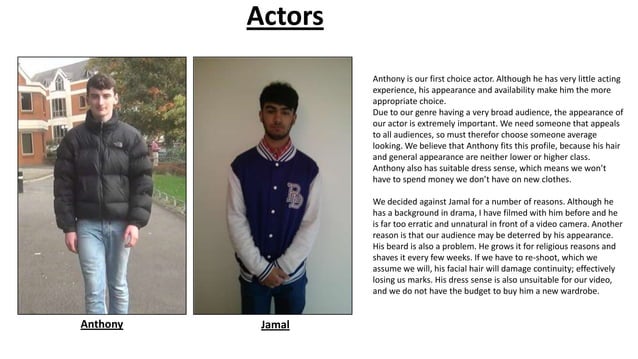 Locations, clothes and actors | PPTX