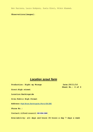Location scout form | PDF