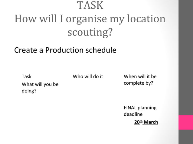 Location scouting | PPT