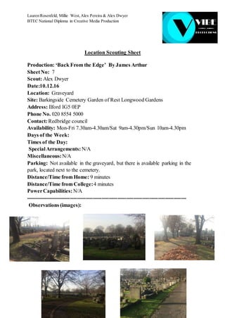 Location Scouting Sheet | DOCX