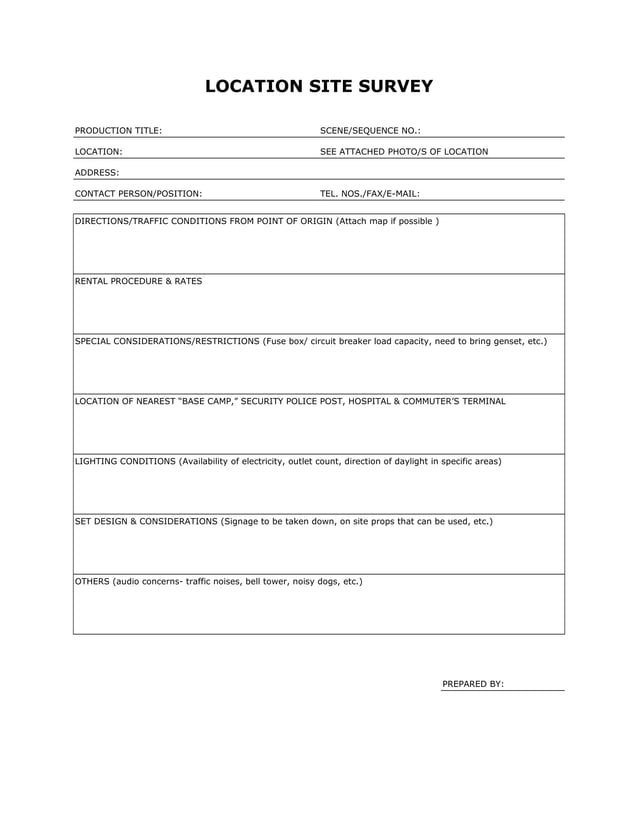 Location site survey | DOC