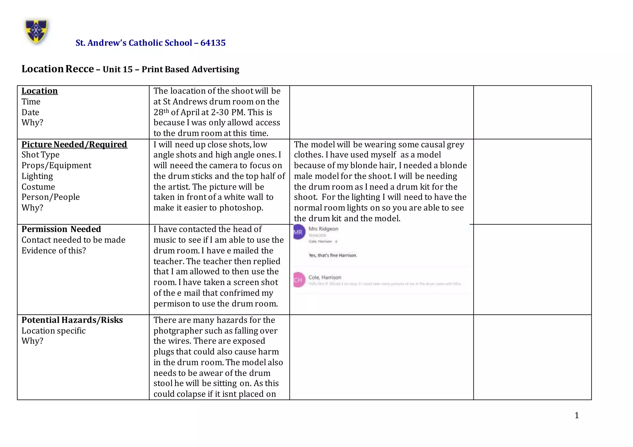 Locations recce template | PPT