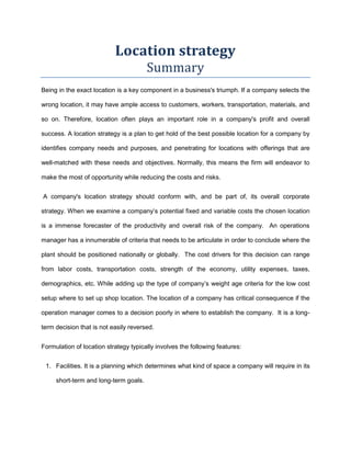 Location strategy | DOCX