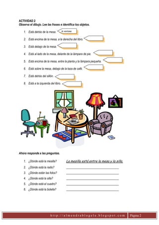 Preposiciones de lugar | PDF