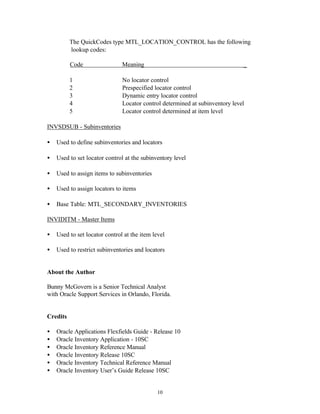 Locator control in oracle inventory | PDF