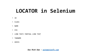 Handle dynamic element with XPATH - DamDM | PPT