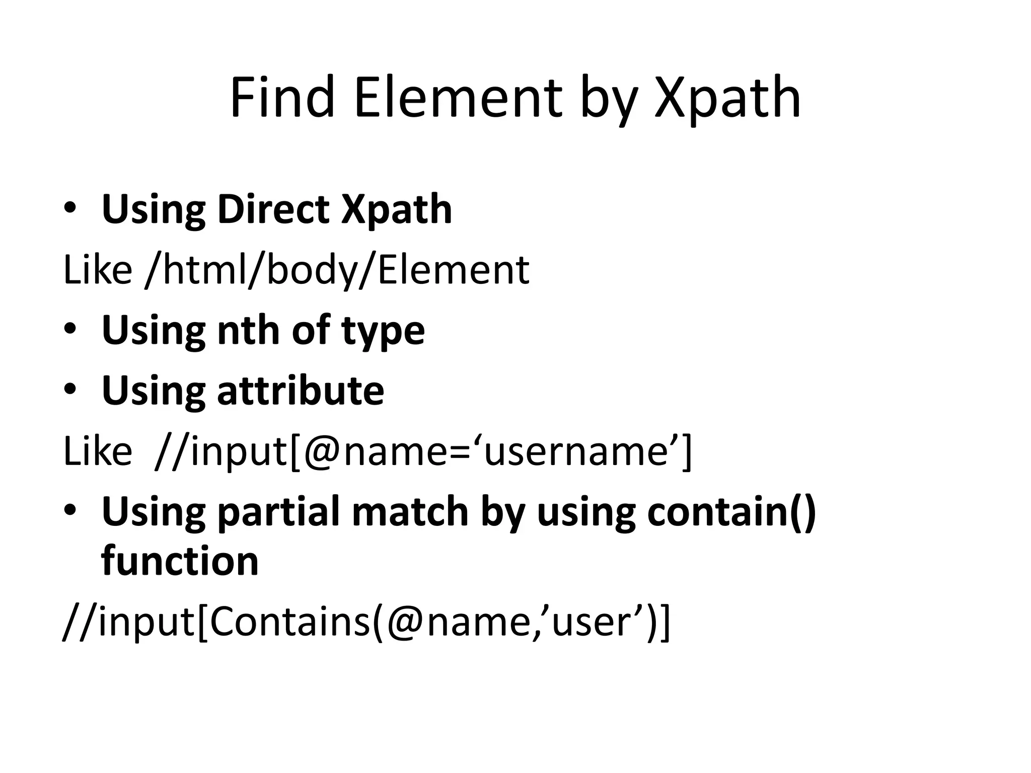 Locators in selenium - BNT 09 | PPTX