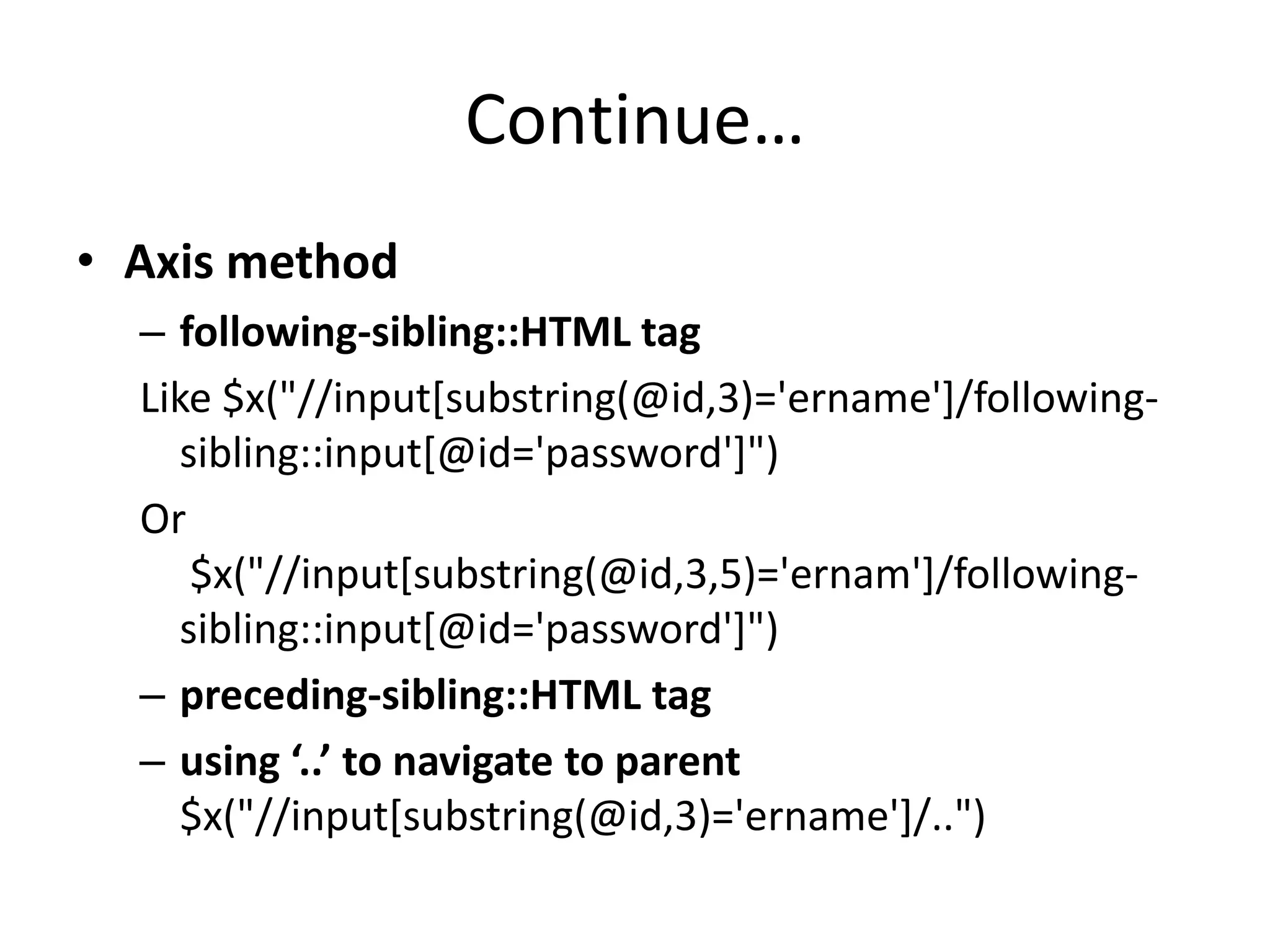 Locators in selenium - BNT 09 | PPTX