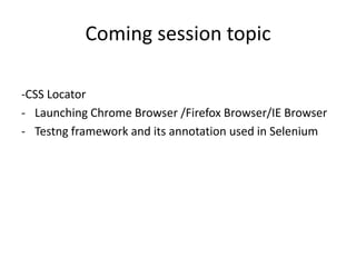 Locators in selenium - BNT 09 | PPTX