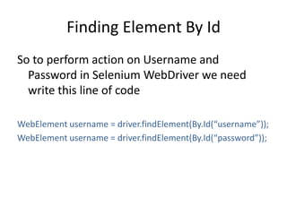 Locators in selenium - BNT 09 | PPTX