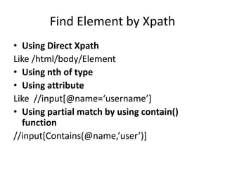 Locators in selenium - BNT 09 | PPTX