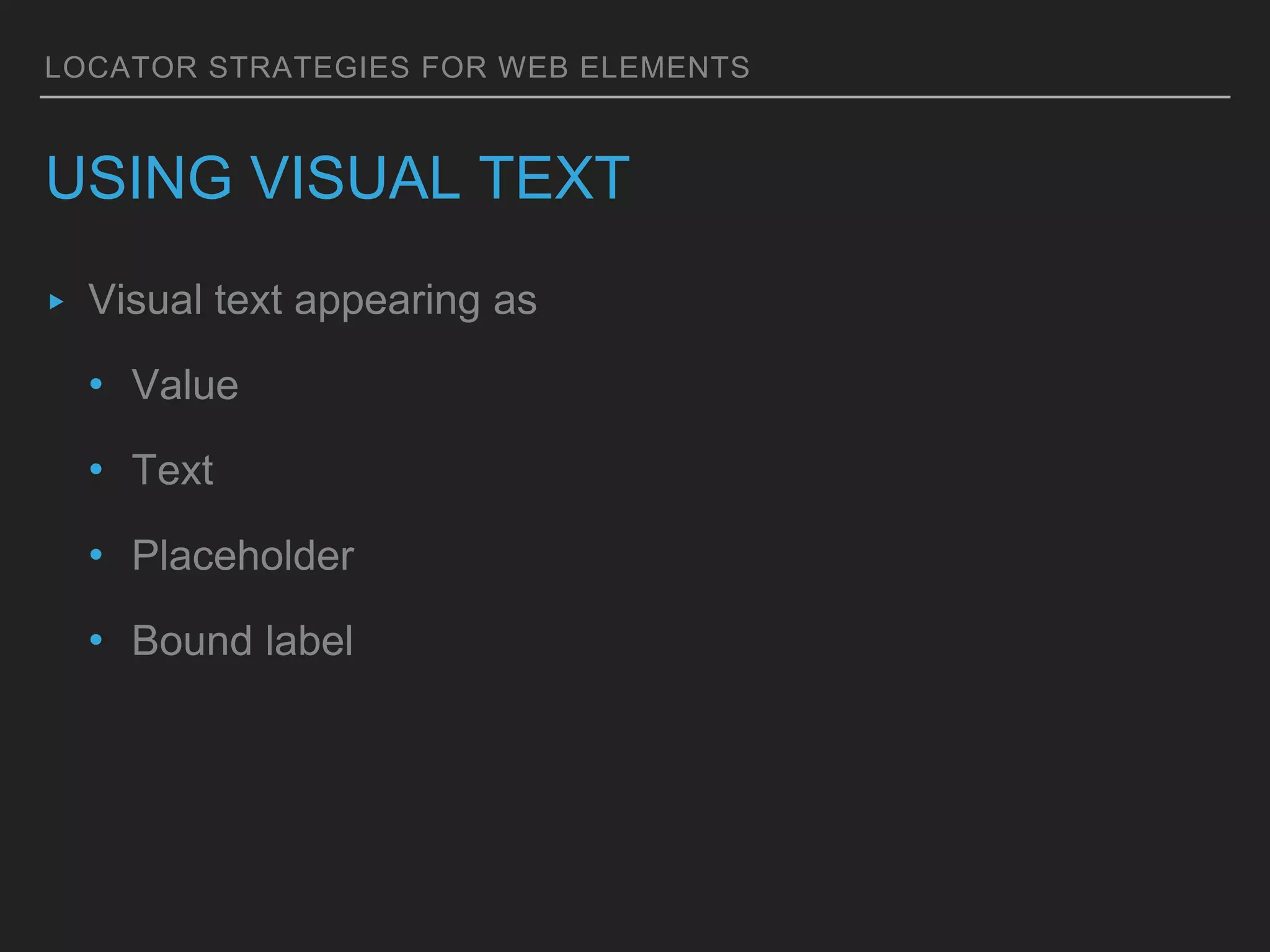 Locator strategy for web elements | Katalon Studio | PPT