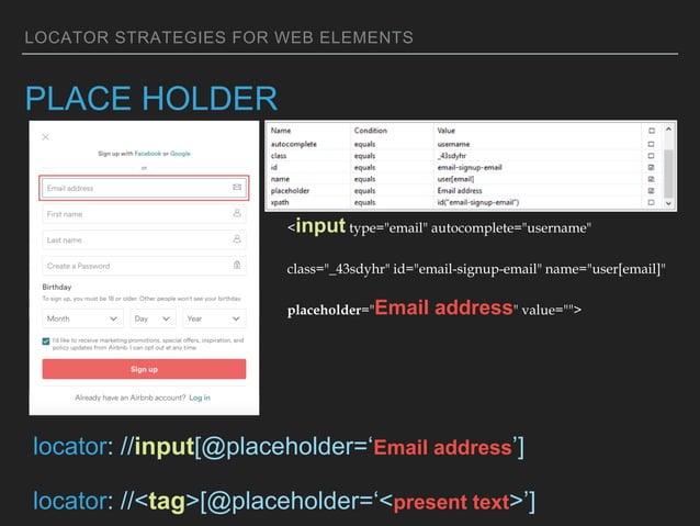 Locator strategy for web elements | Katalon Studio | PDF