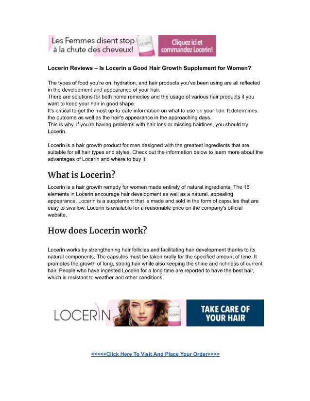 Locerin Hair Loss | PDF