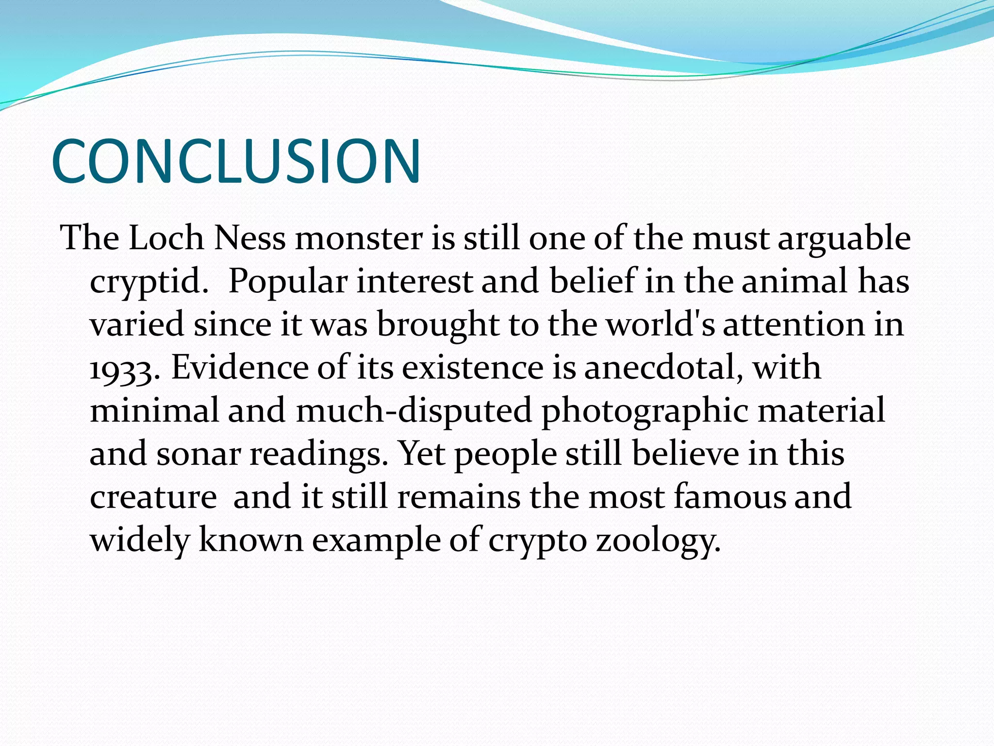Loch ness monster presentation | PPTX