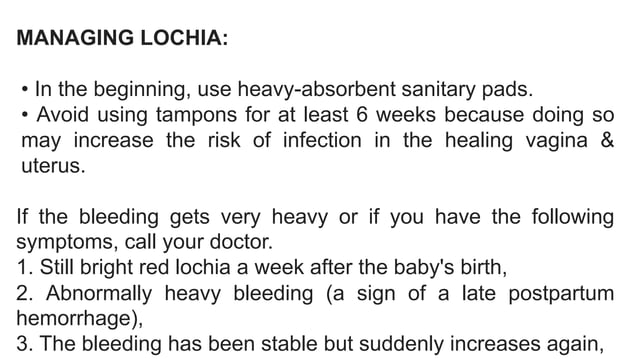 LOCHIA.pptx | Pregnancy | Reproductive Health