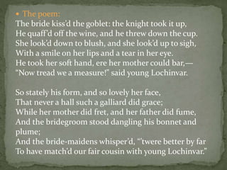 Lochinvar: A Scottish Ballad by Walter Scott | PPTX