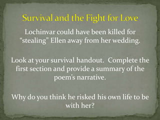 Lochinvar: A Scottish Ballad by Walter Scott | PPTX