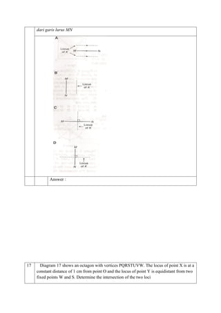 Loci in two dimensions pmr paper 1 | DOC