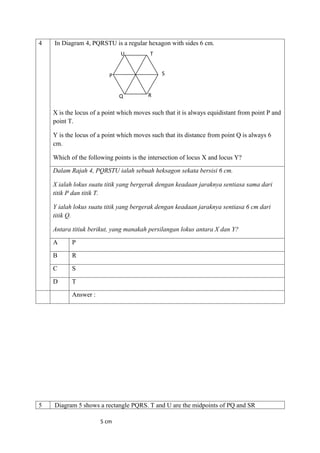 Loci in two dimensions pmr paper 1 | DOC
