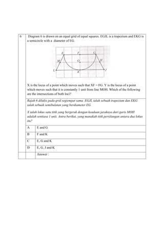 Loci in two dimensions pmr paper 1 | DOC
