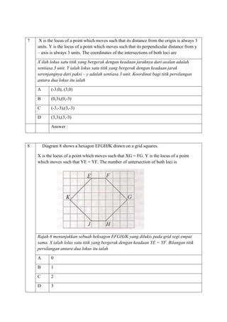 Loci in two dimensions pmr paper 1 | DOC