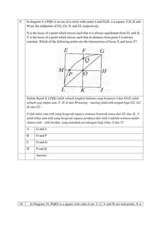 Loci in two dimensions pmr paper 1 | DOC