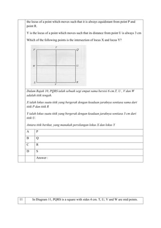 Loci in two dimensions pmr paper 1 | DOC