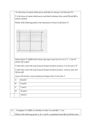 Loci in two dimensions pmr paper 1 | DOC
