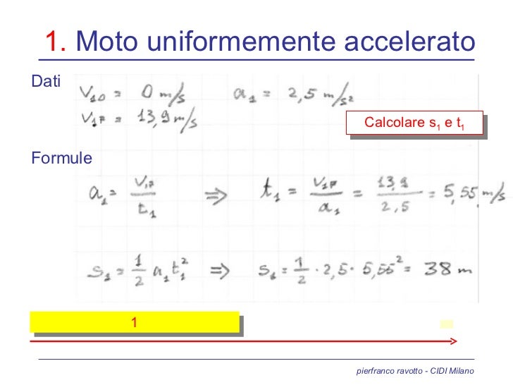 Svolgimento di un esercizio di cinematica
