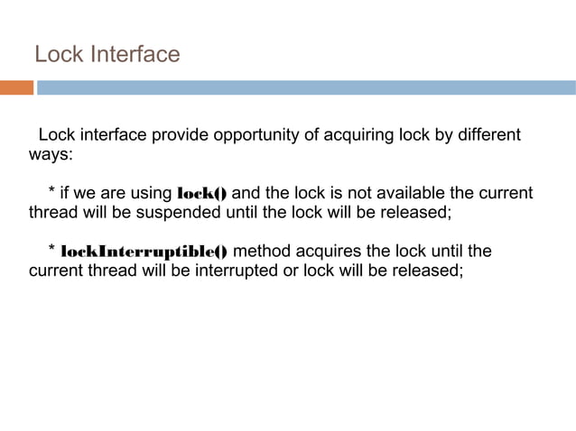 Lock Interface in Java | PPT