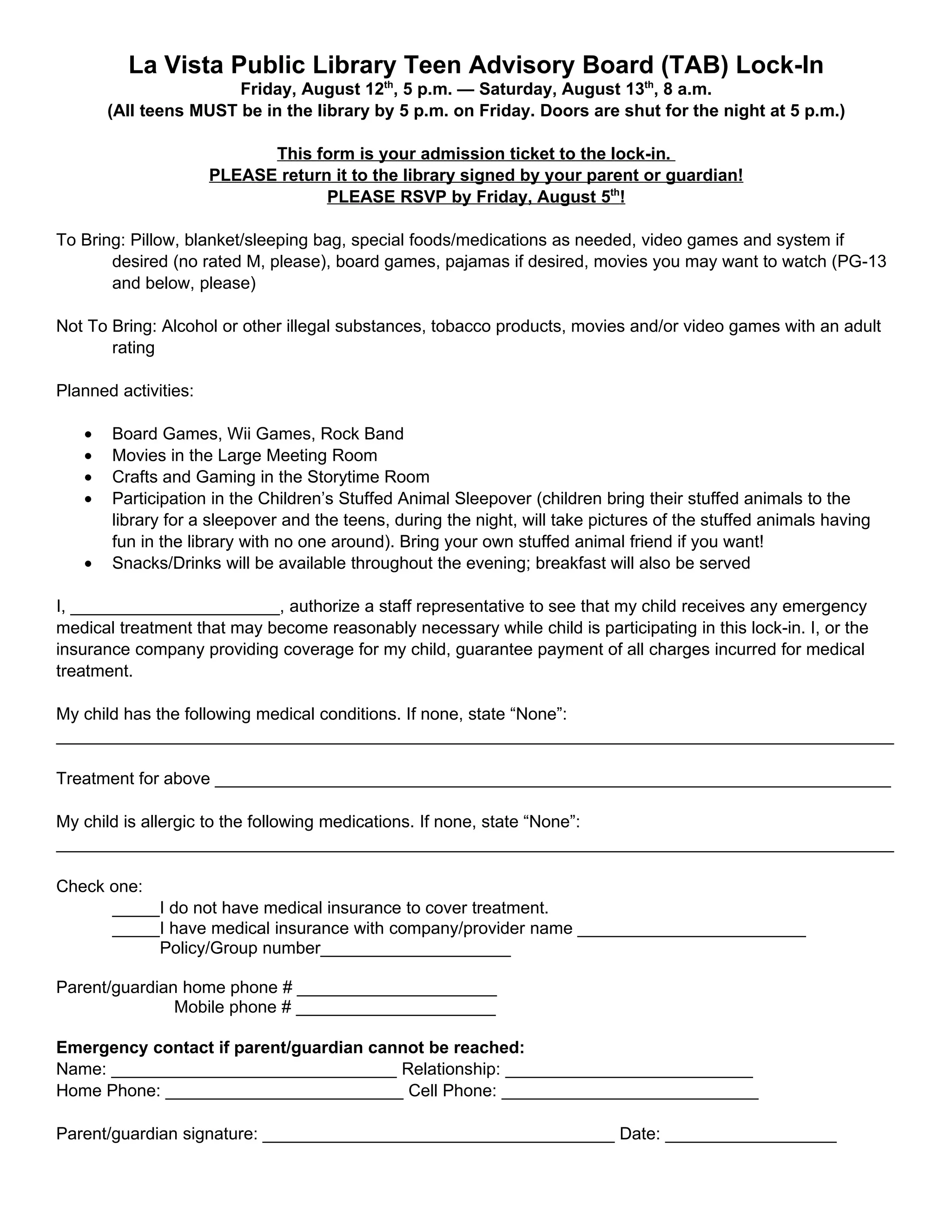 Lock-In Form Examples | DOC