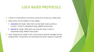 Lock based protocols | PPTX